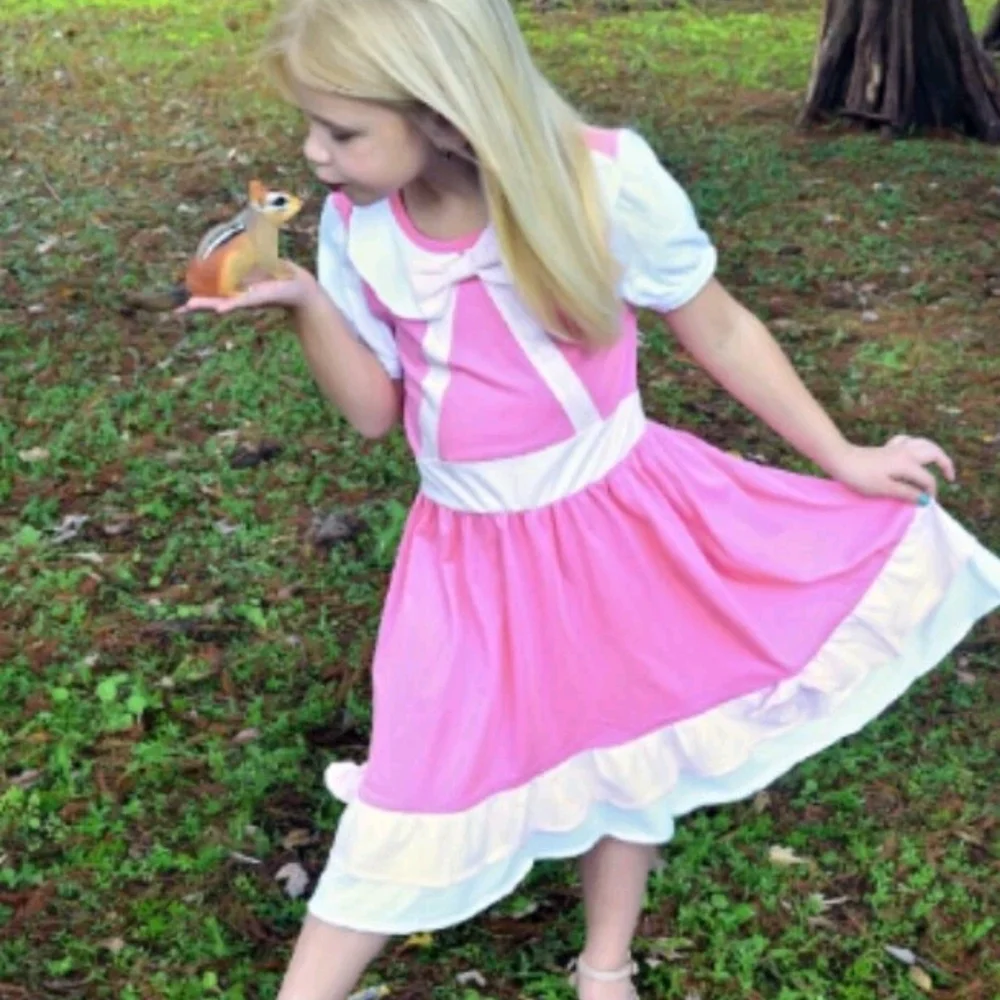 little rubi | Dresses | New Girl Pink Bow Cinderella Kids Costume ...